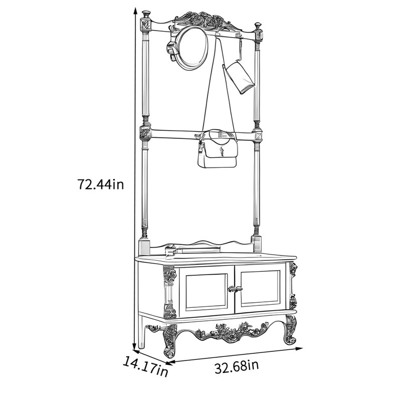Elegant Home Furnishings.s Vintage Solid Wood Hall Tree | Wayfair