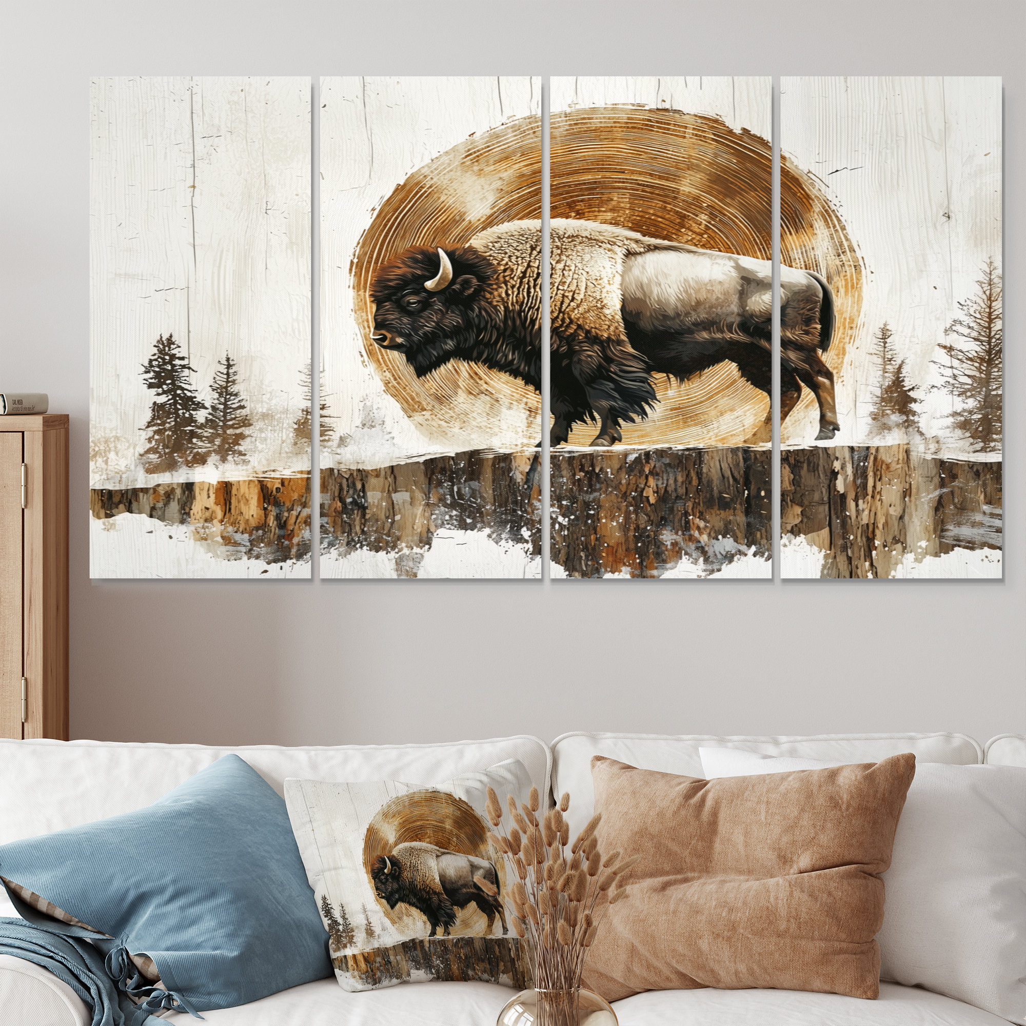Millwood Pines American Buffalo In The Prairies - Buffalo Animal Wall ...