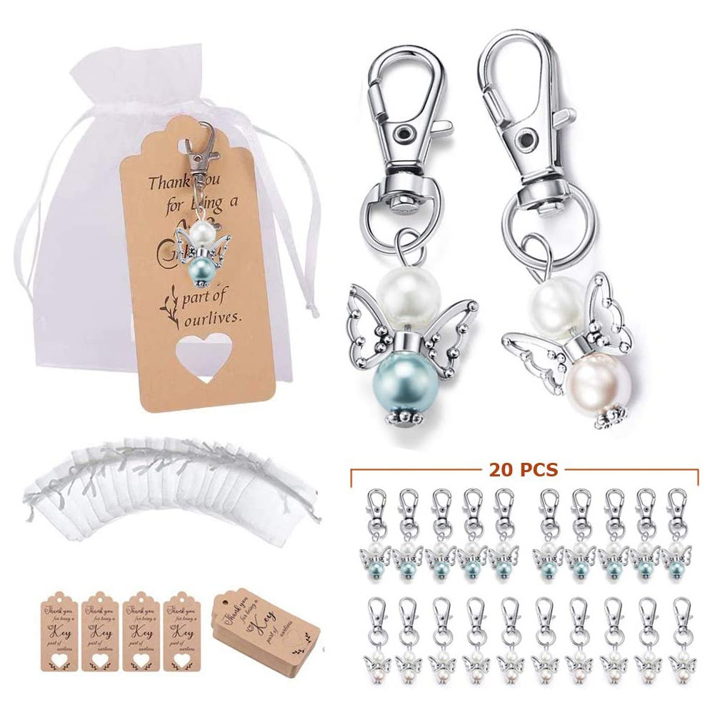 Sangdo Angel Keychain, Party Favors, Angel Key Chains with Organza Bags ...