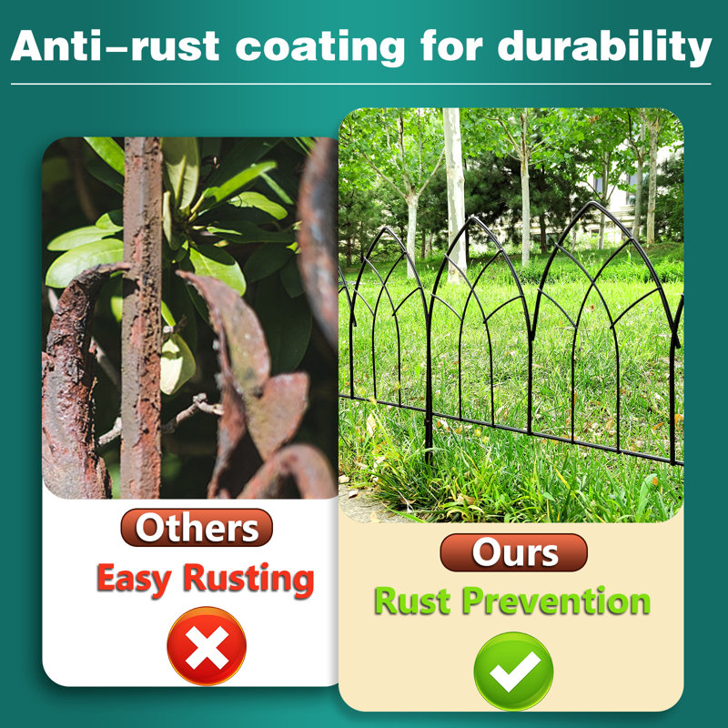 thealyn 23 " x 18 " Decorative Garden Fence Panel Set (Total Length 9.6 ...