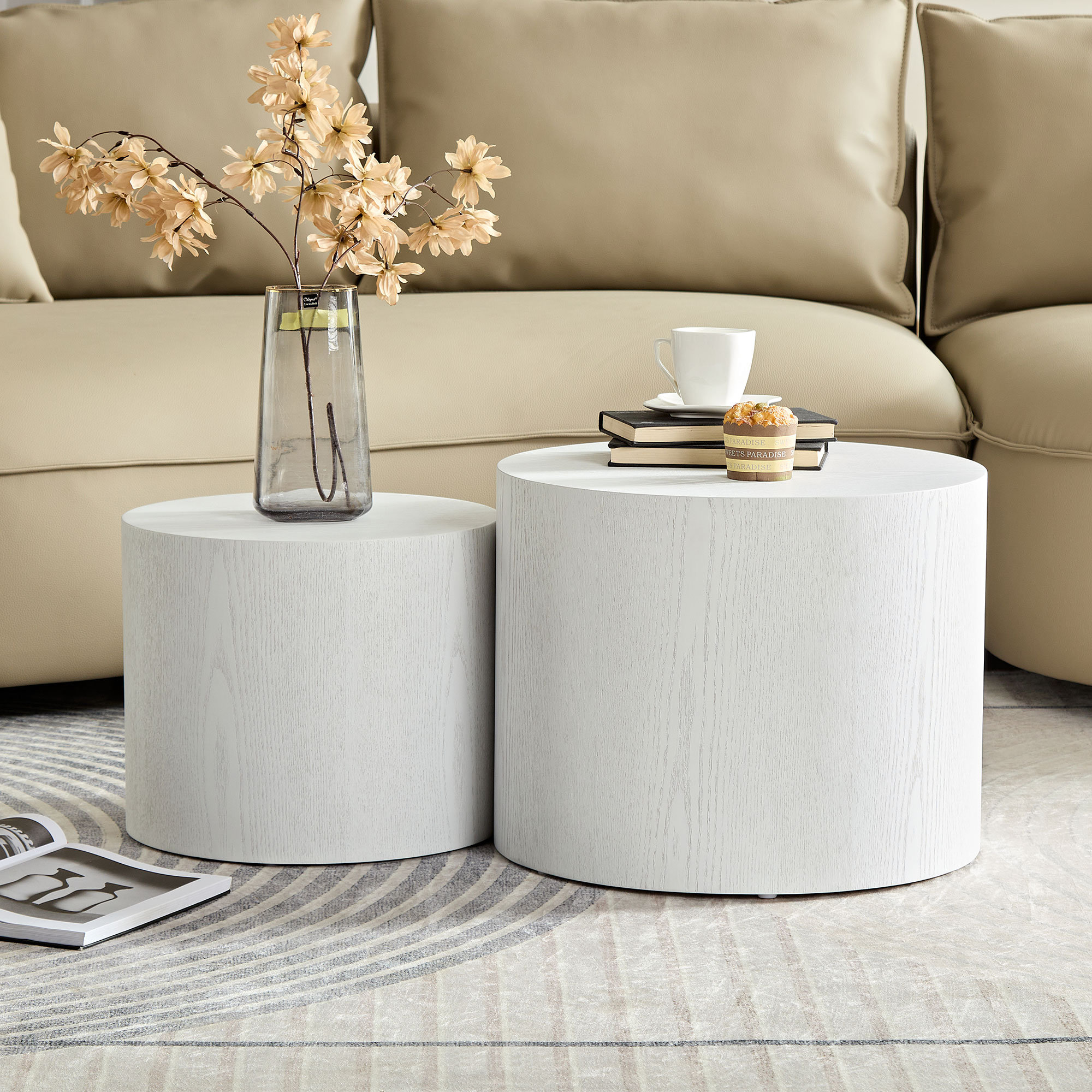 Wrought Studio™ Modern Coffee End Nesting Tables with Two White MDF ...