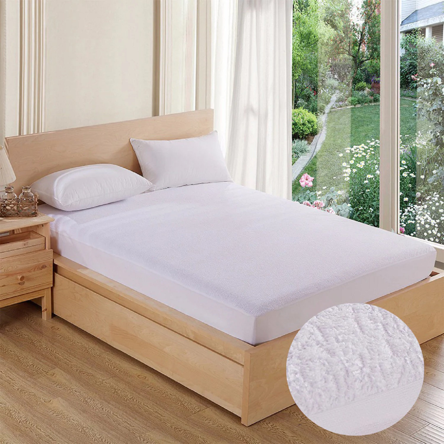 White Noise Edinboro Waterproof Terry Fitted Mattress Protector ...
