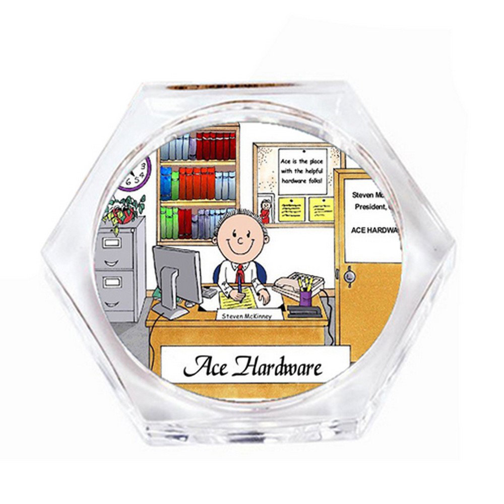 Printed Perfection Personalized Office - Male Drink Coaster Gift Set (4 ...