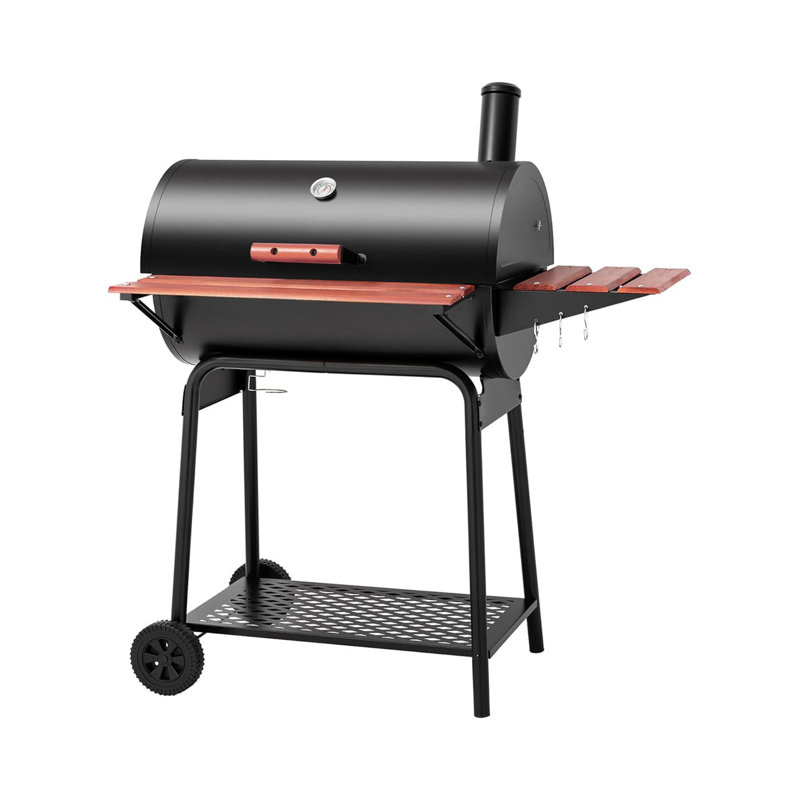 4 SEASONS FURNITURE Offset Charcoal Portable 443 Square Inches Smoker ...