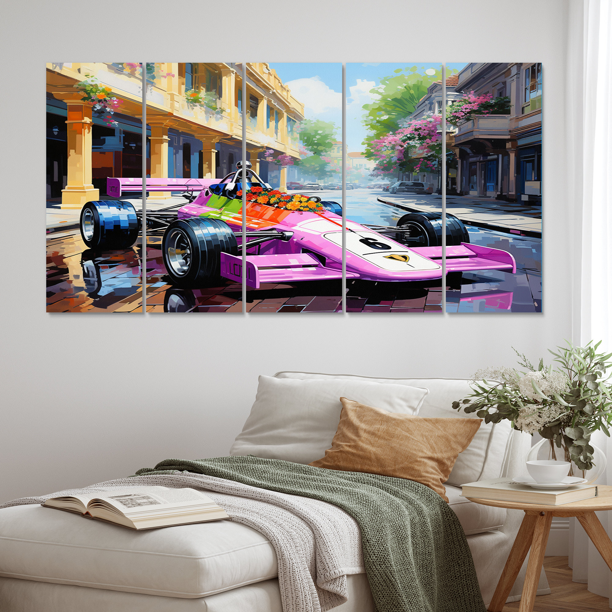DesignArt Retro Grand Prix Sports Car Illustration I - Cars Race Car ...