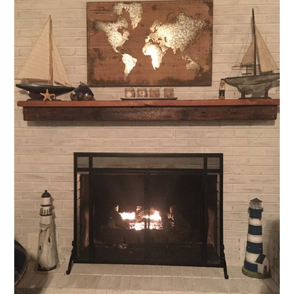 Creative Hardwoods Barn Wood Box Beam Fireplace Shelf Mantel & Reviews ...