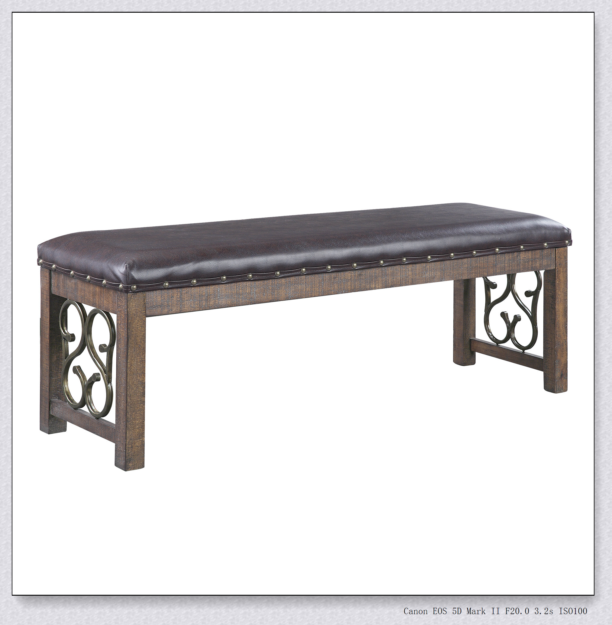One Allium Way® Bench 20 x 56 x 17,Raphaela Bench in PU & WeatheCherry Finish | Wayfair