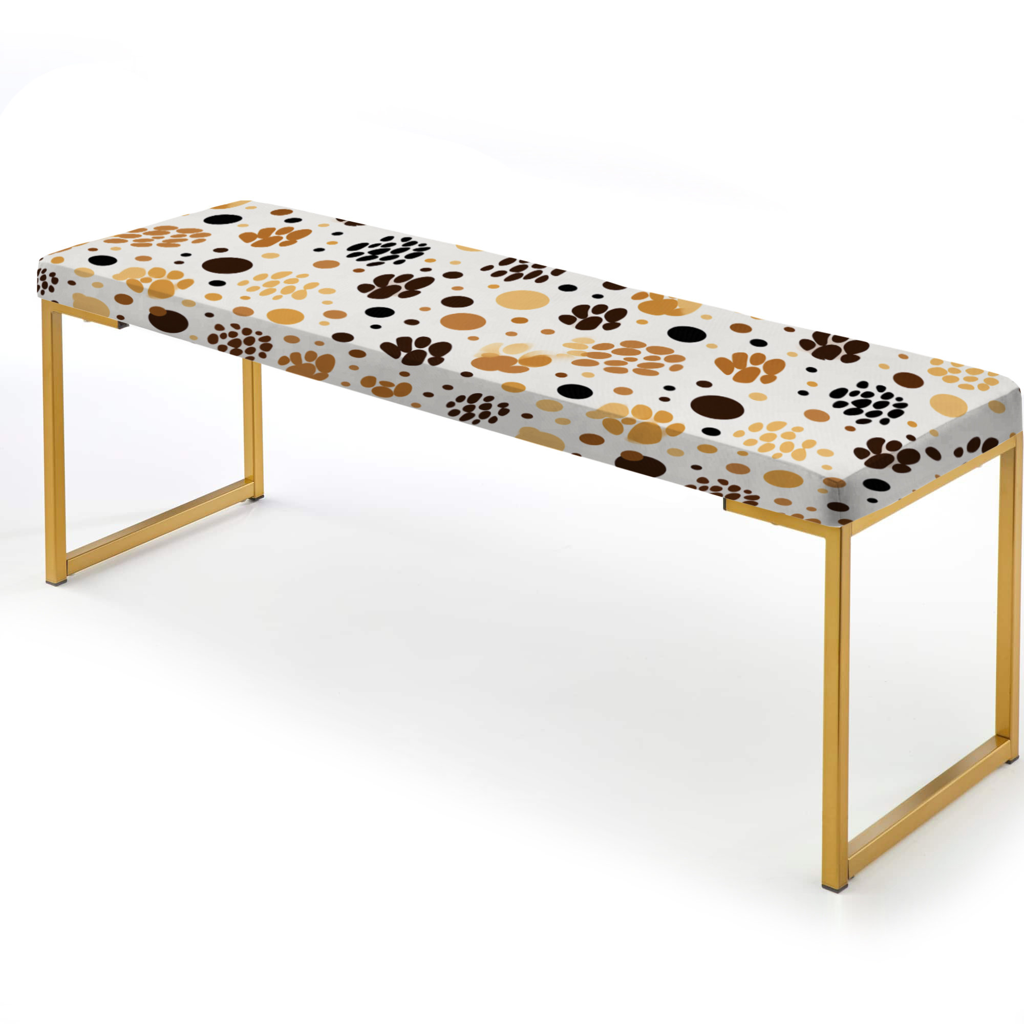 Design Art Abstract Paw Print Patterning - Abstract Upholstered Gold ...