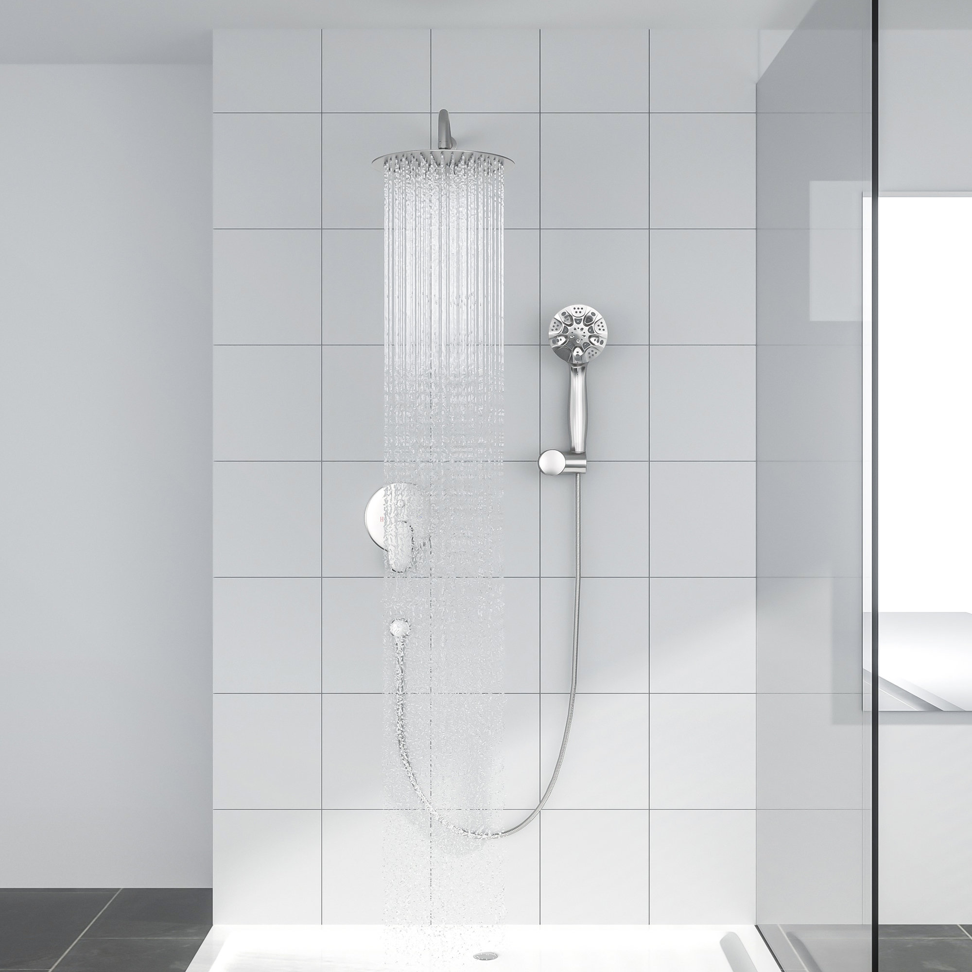 Mocoloo Pressure-Balanced (Temperature Control Only) Complete Shower ...