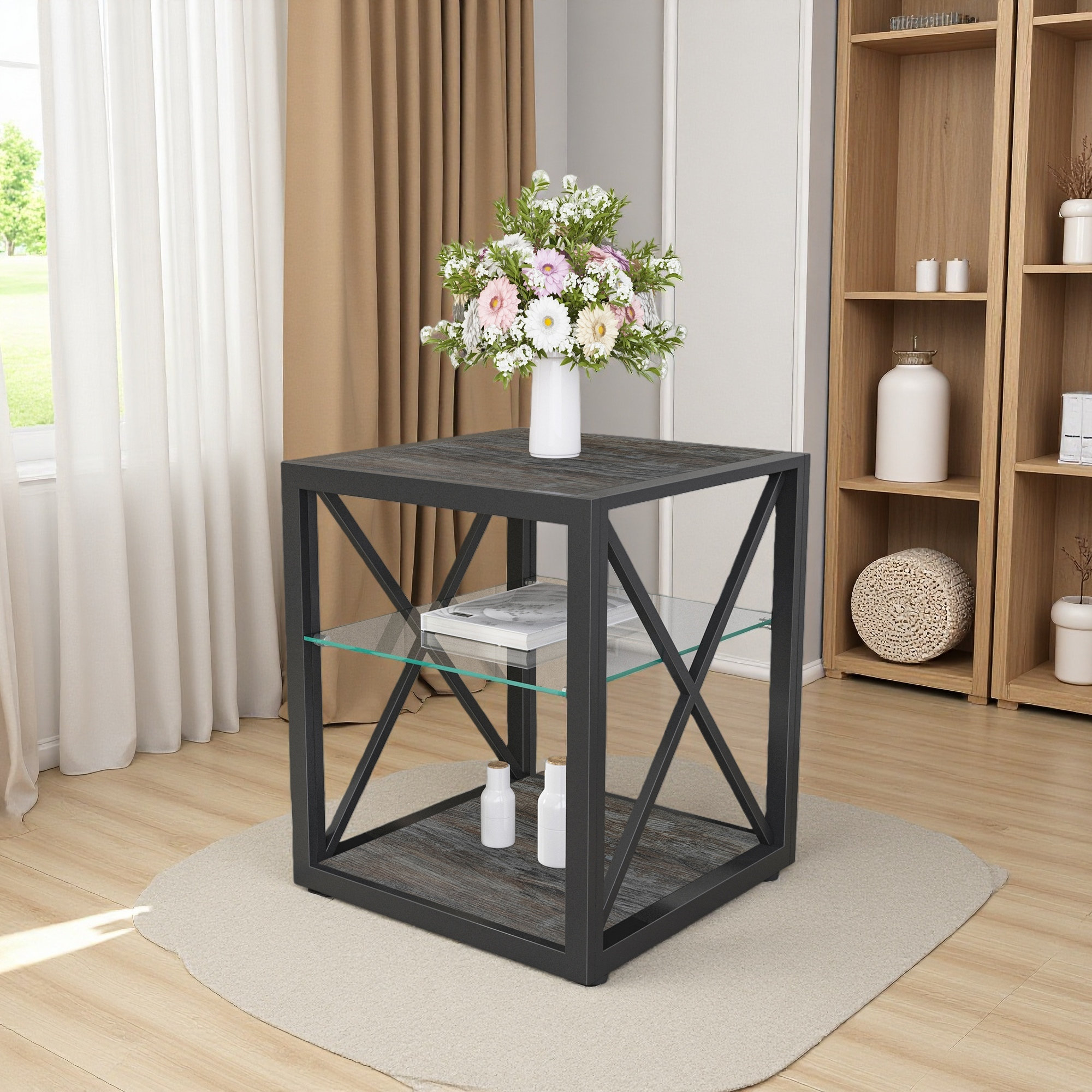 Gracie Oaks 1 Piece Modern End Table With Drawer - Nightstand For ...