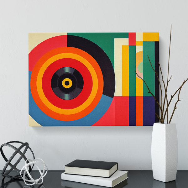 Metro Lane Abstract Vinyl Record Vol.1 - Wrapped Canvas Painting ...