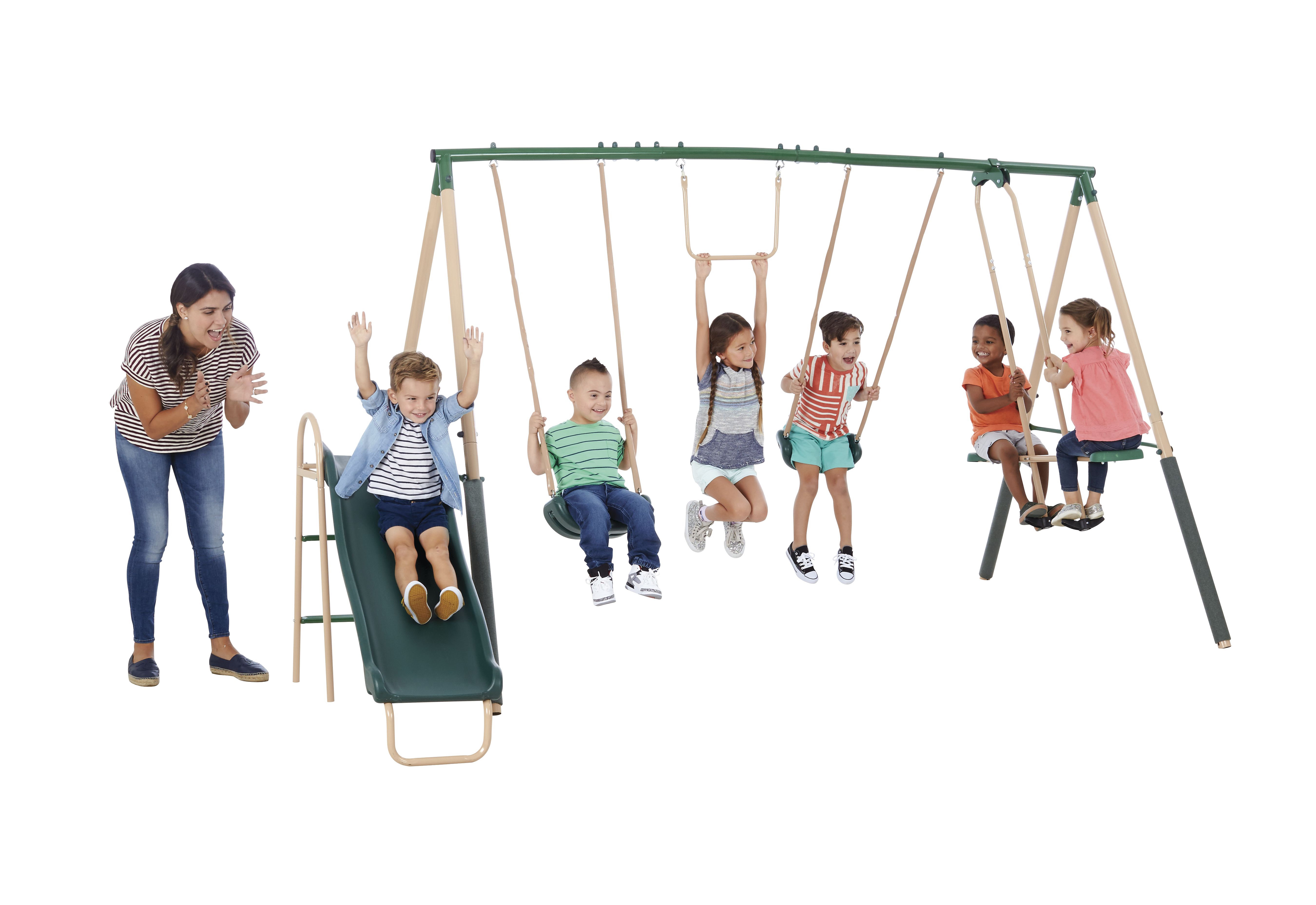 XDP Recreation Natural Playland XDP Recreation Swing Set w/ Slide ...