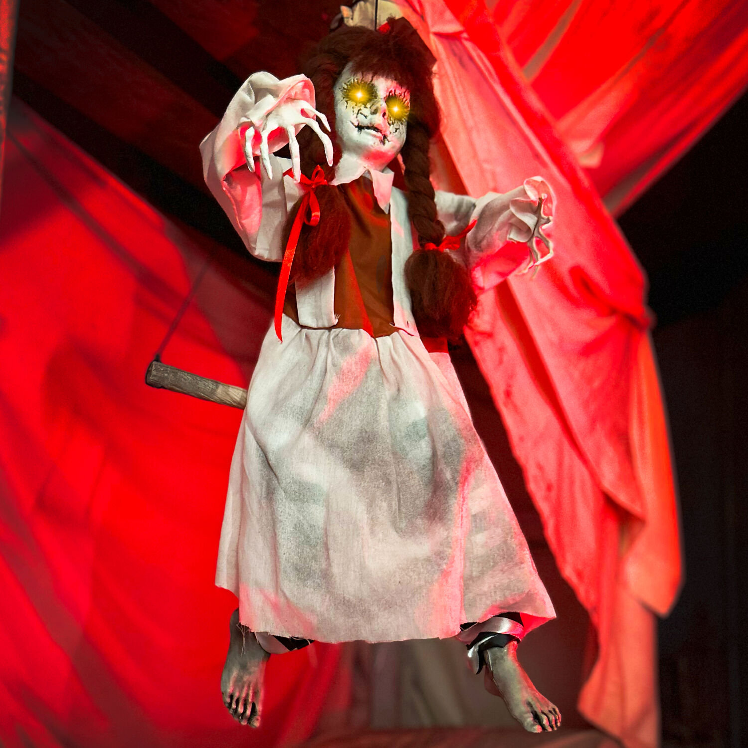 Haunted Hill Farm Animatronic Haunted Doll on Swing with Lights and ...