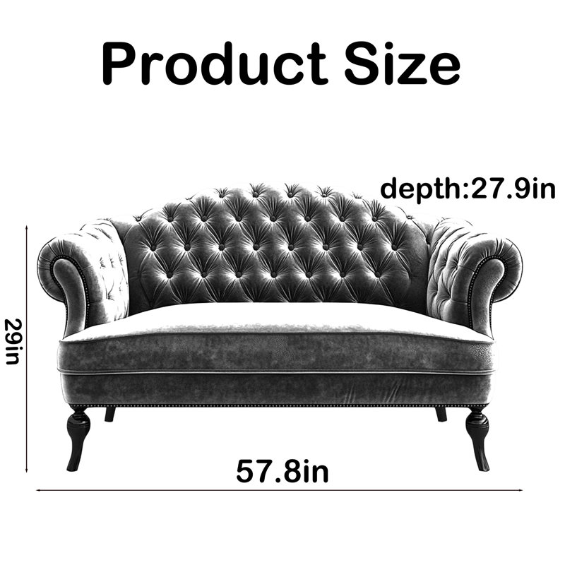 House of Hampton® Luxury Classic Buttoned Velvet Sofa | Wayfair