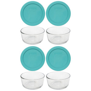 Pyrex 7200 Glass Bowls & 7200-PC Matching Lids | Wayfair