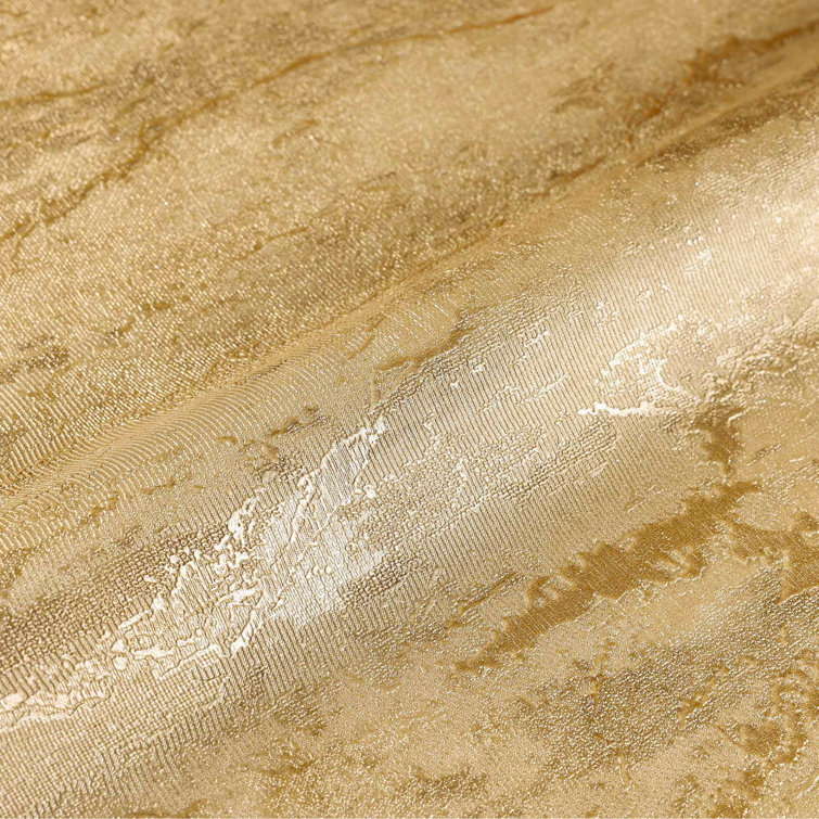 Orren Ellis Distressed Metallic Embossed Wallpaper, Shiny Rustic ...