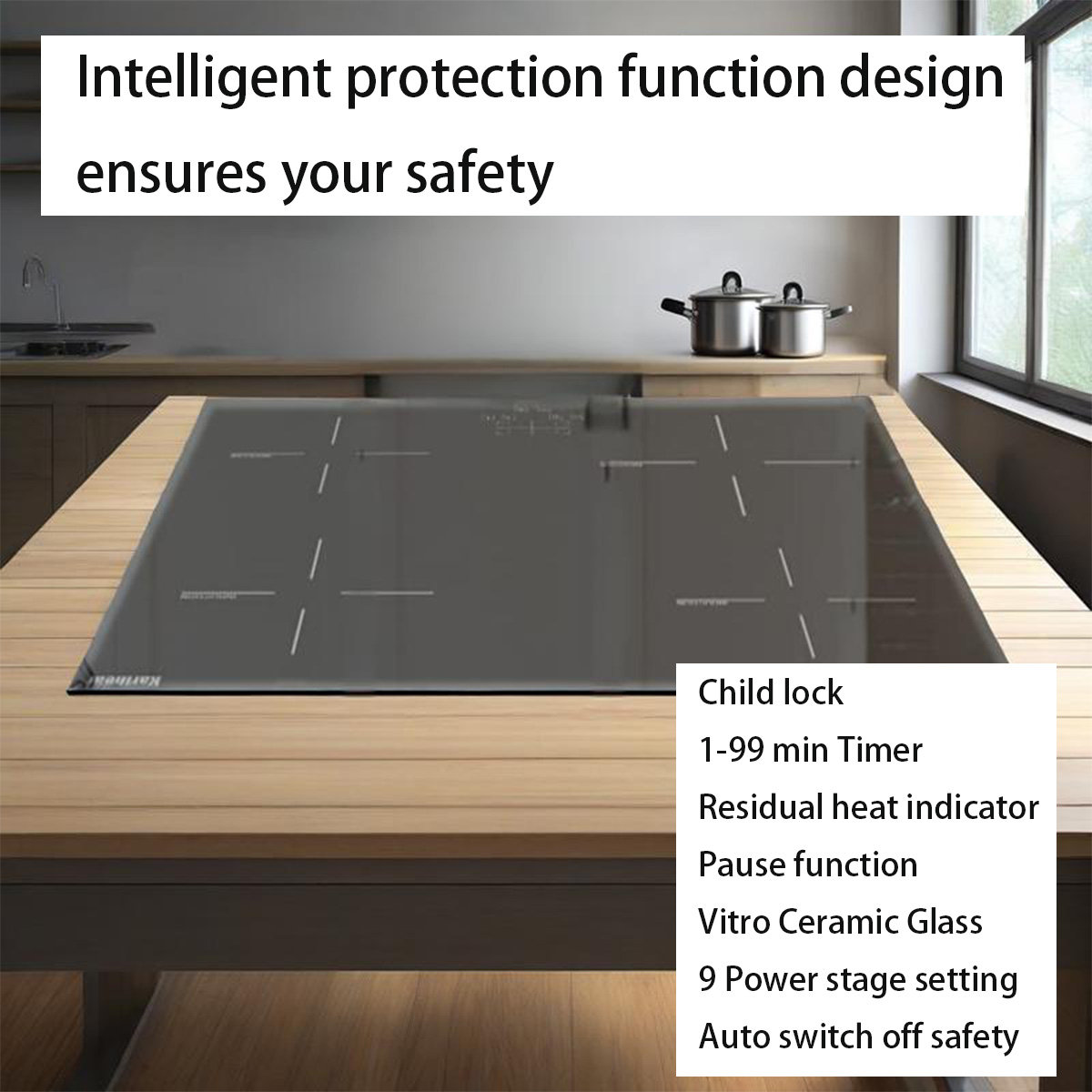 Karinear 4 Burner Electric Induction Cooker 24 Inch 6400W Embedded ...