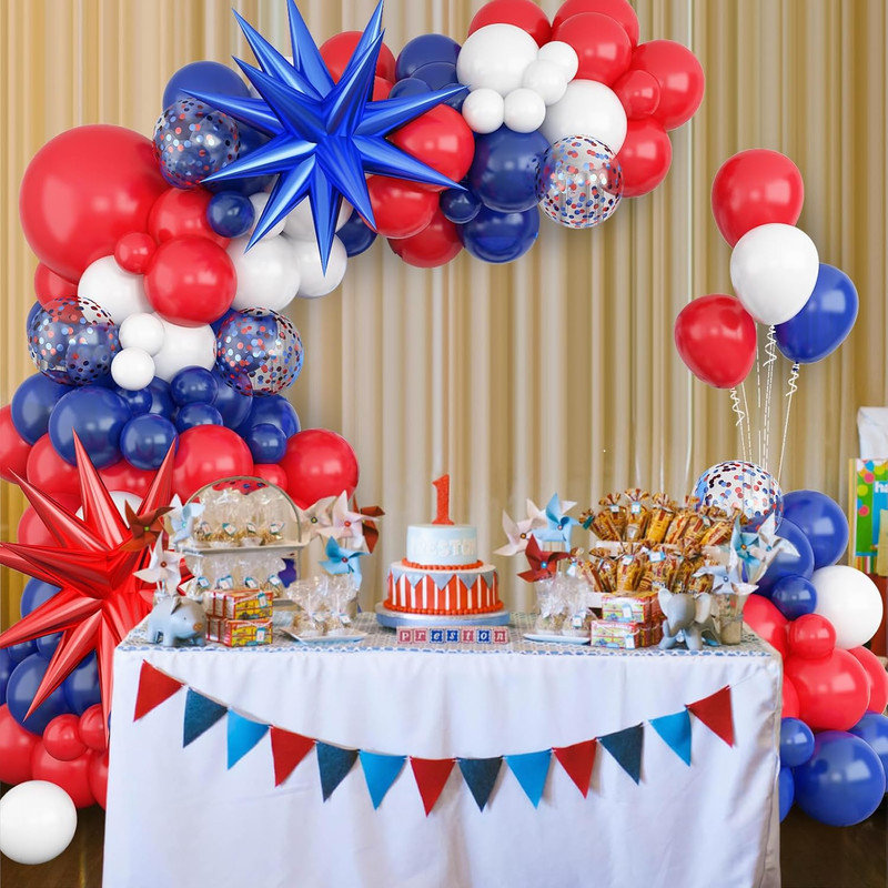 The Party Aisle™ Red White and Blue Balloons Arch Garland Kit | Wayfair