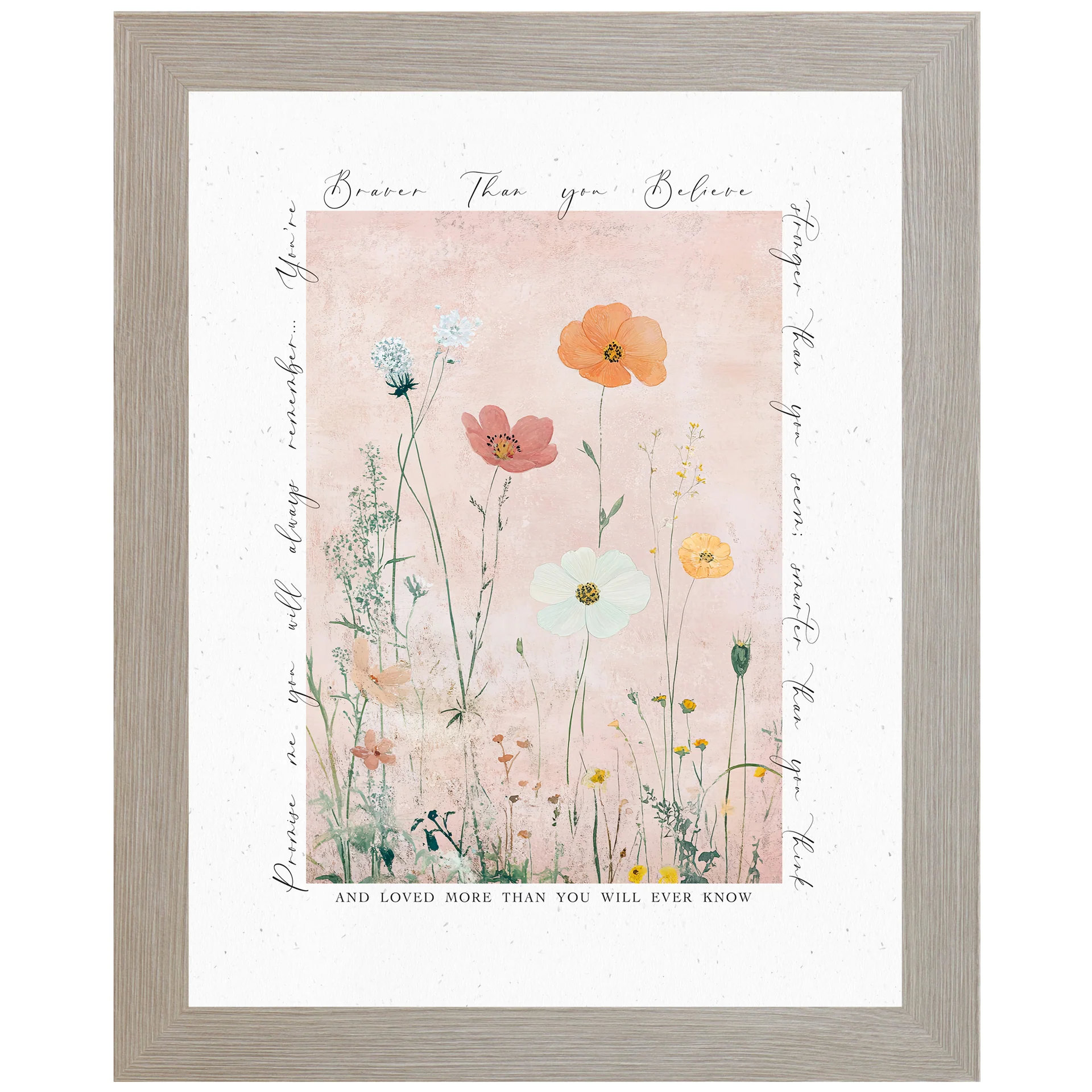 Lark Manor™ Promise Me You'll Always Remember Pink Floral Art | Wayfair