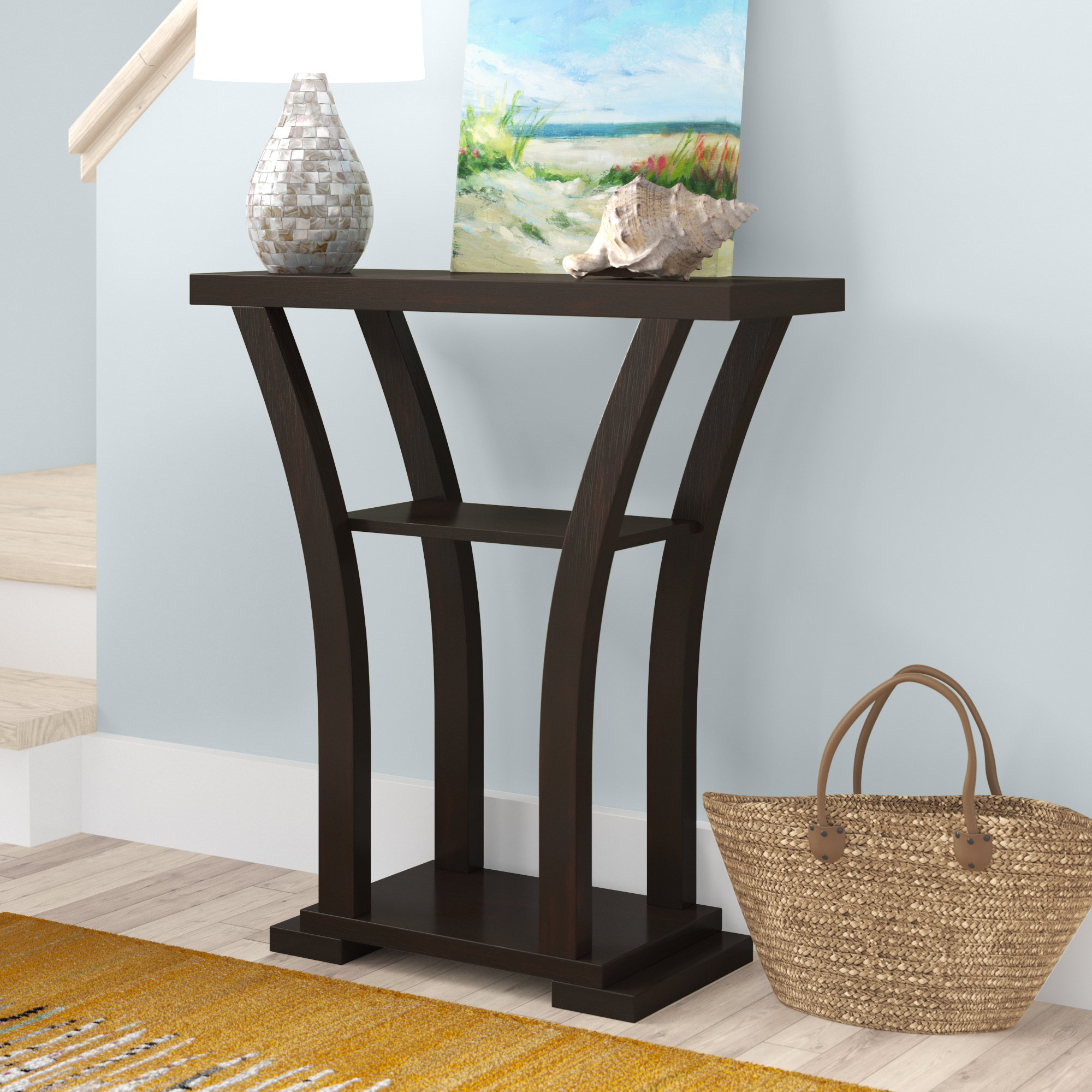 Lark Manor Hibbs 31.6" Transitional Draper Side Table with Pedestal ...