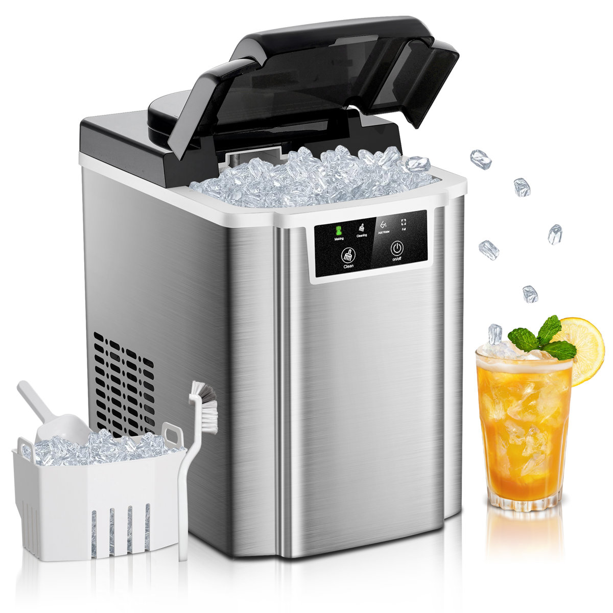 Metaoutdoors Upgraded Nugget Ice Maker Countertop, 38 Lbs/24H, Delay ...