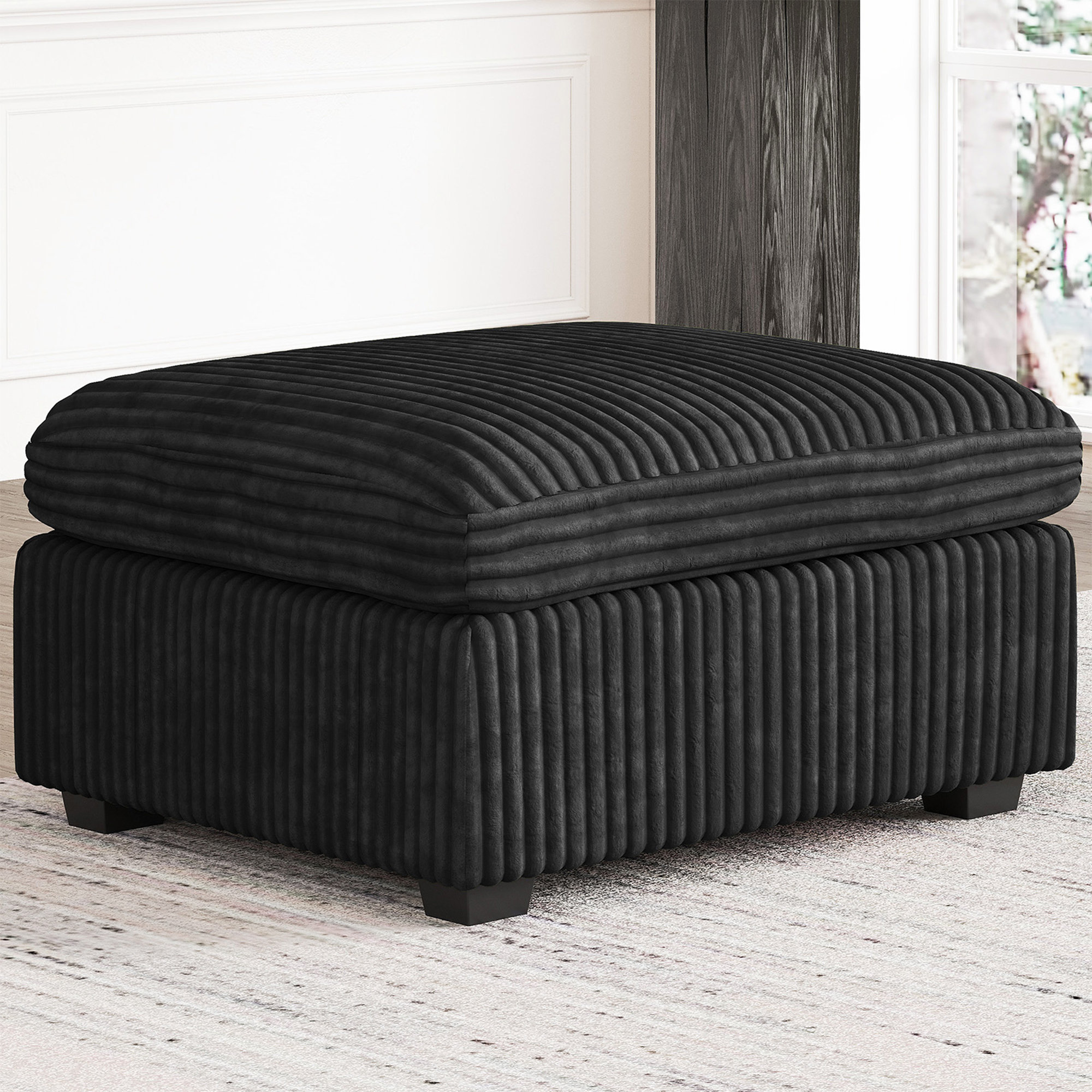 Latitude Run® Hutcheson 29.9'' Wide Corduroy Storage Ottoman & Reviews ...