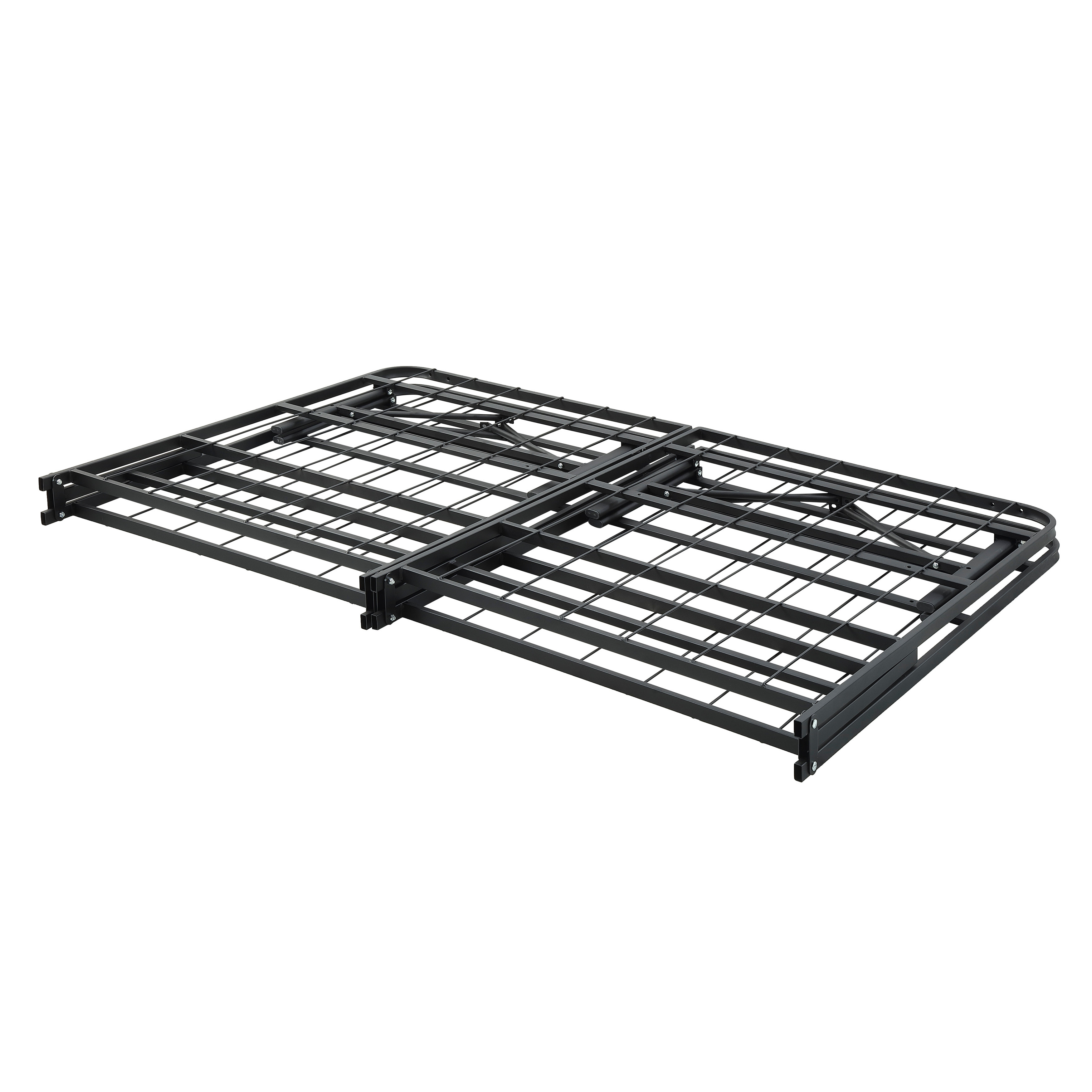 Latitude Run® Black Metal Platform Foldable Bed Frame, Toolless High ...