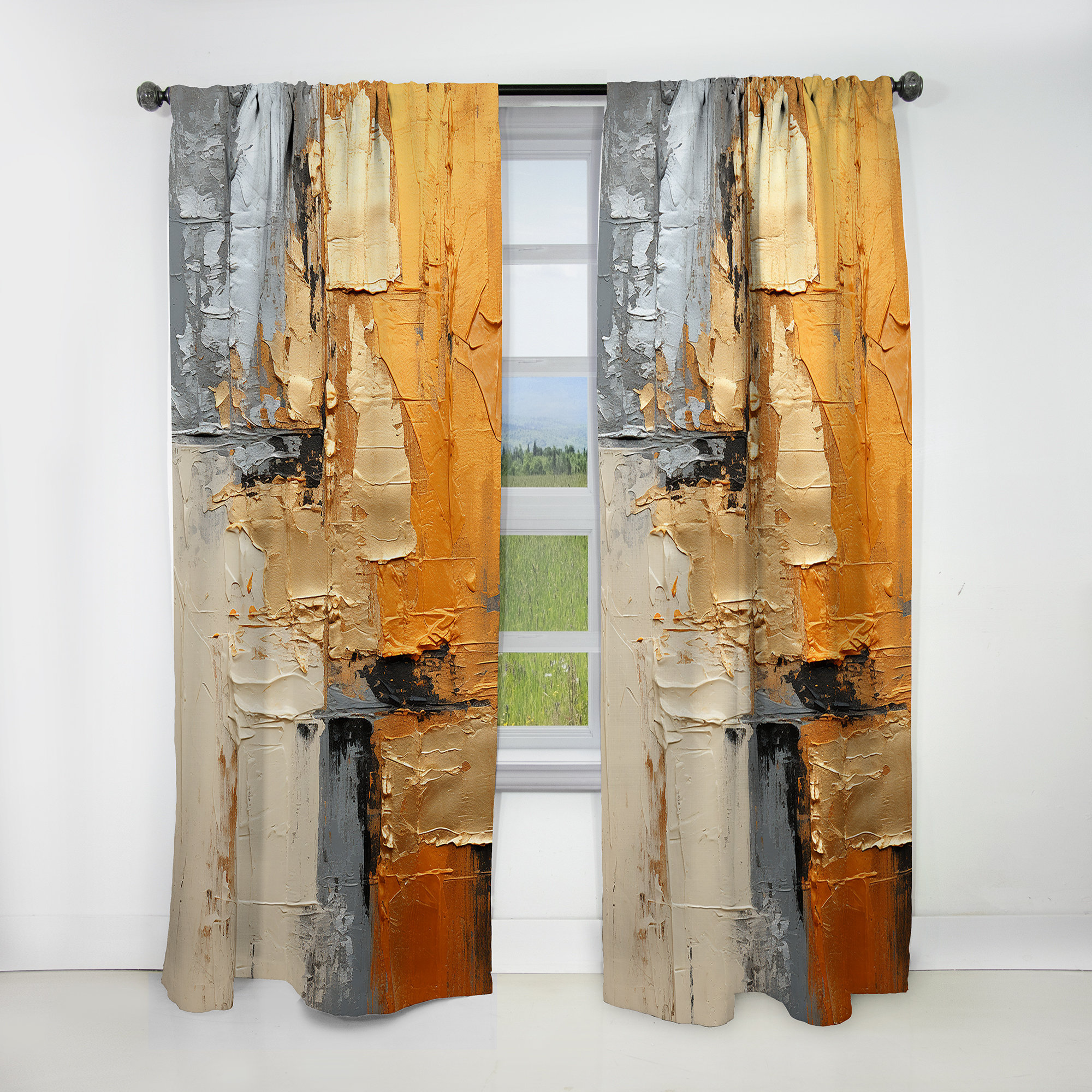 Design Art Gold Grey Gleaming Geometry XV - Abstract Collages Blackout ...