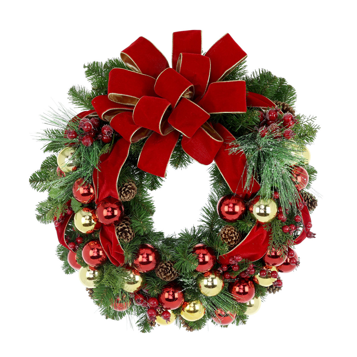 Creative Displays, Inc. 26"Evergreen Wreath With Berries, Balls, Cones ...