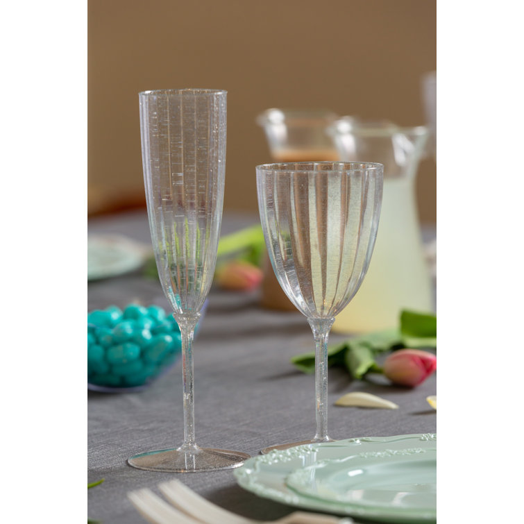 NicoleFantiniCollection Disposable Glitter Disposable Plastic Wine ...