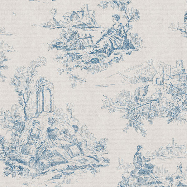 Marlow Home Co. Toile De Jouy Wallpaper Traditional Country Scene ...