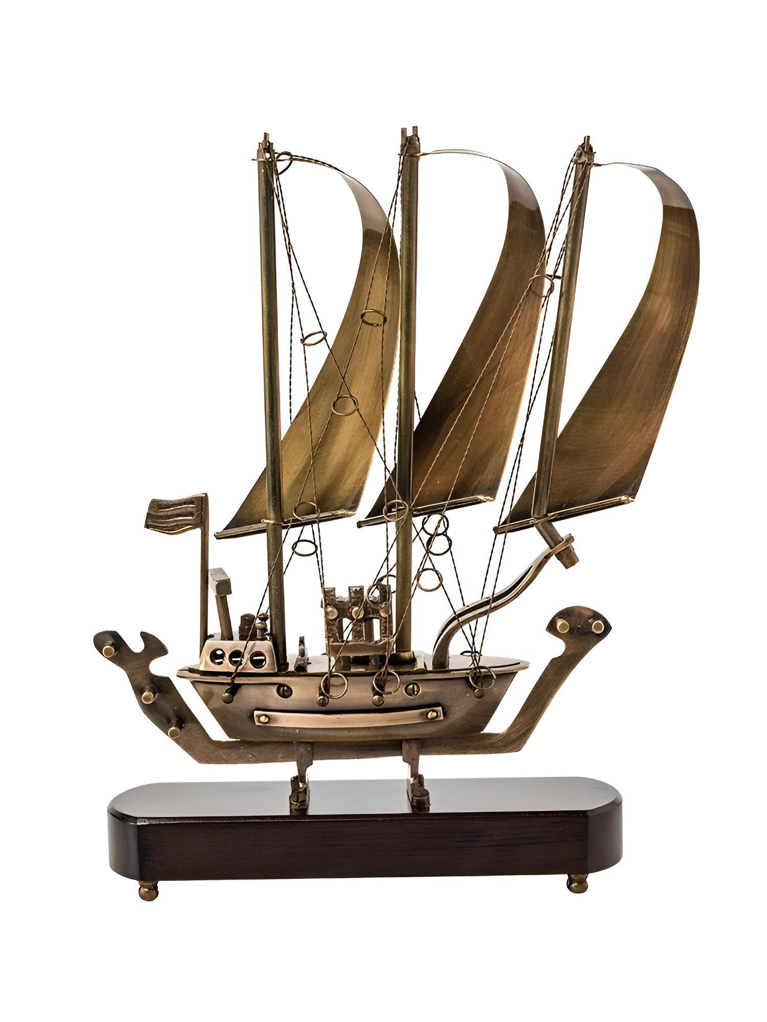 Longshore Tides Smooth Sailing Sailboat Ornament: Brass American-Style Luxury Office Decoration ...