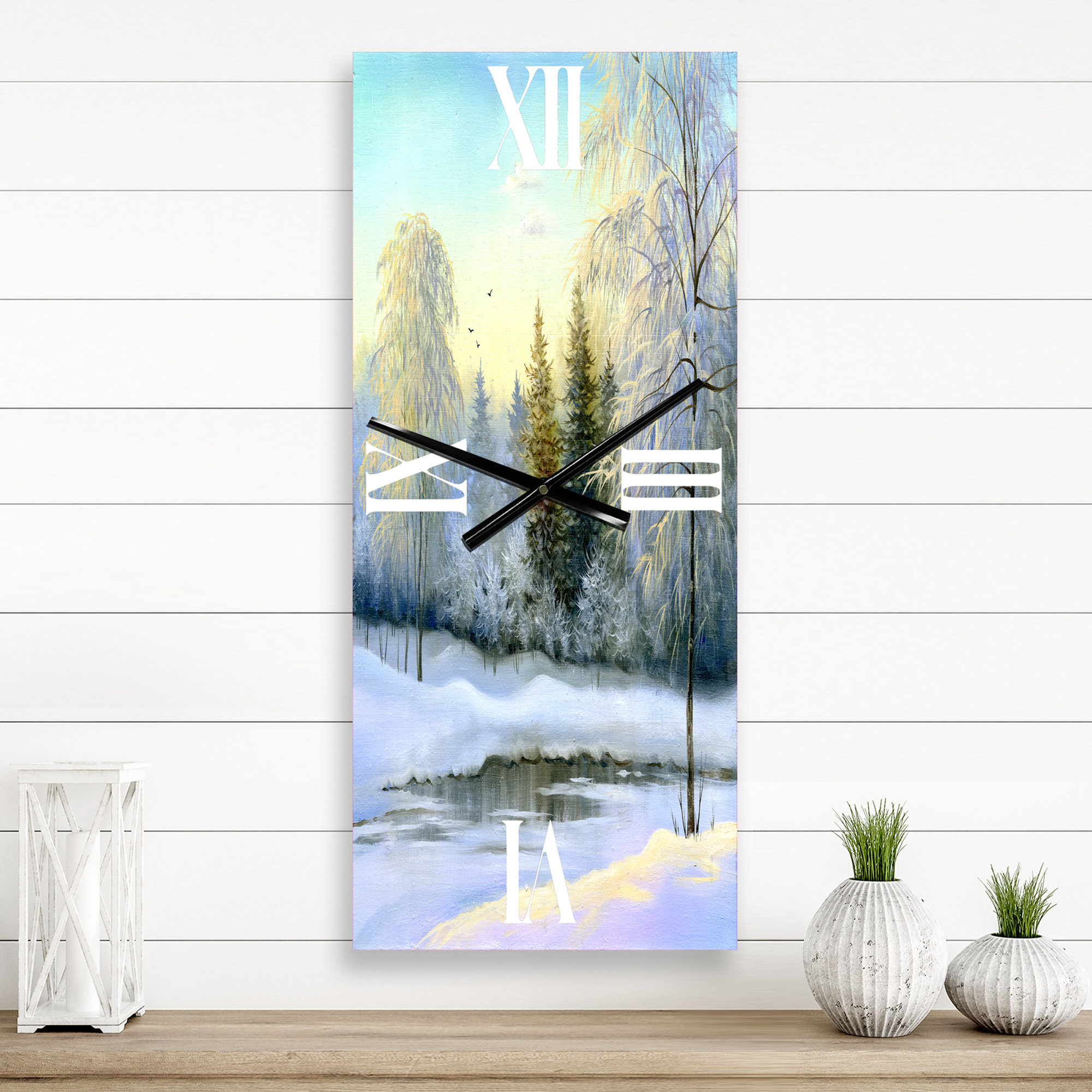 East Urban Home Green Trees in Beautiful Winter Landscape - Traditional ...