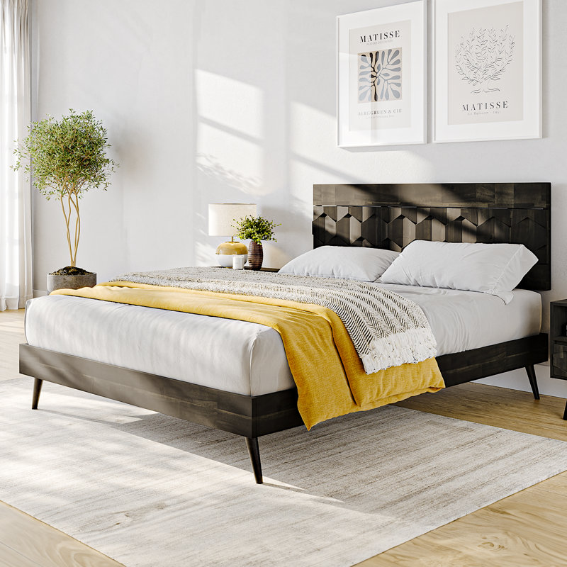 Corrigan Studio® Georgina Solid Wood Platform Bed Frame with Headboard ...
