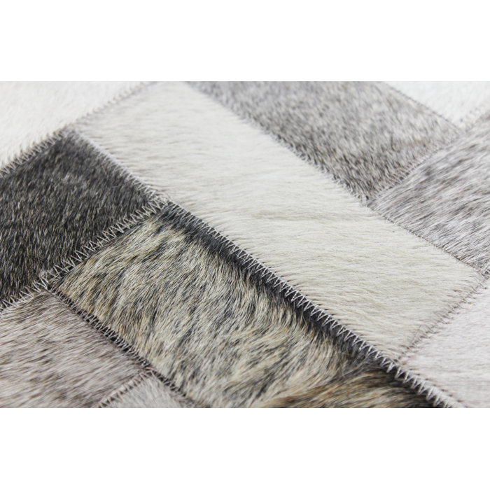 AllModern Marsha Handmade Cowhide Leather Ash Rug & Reviews | Wayfair