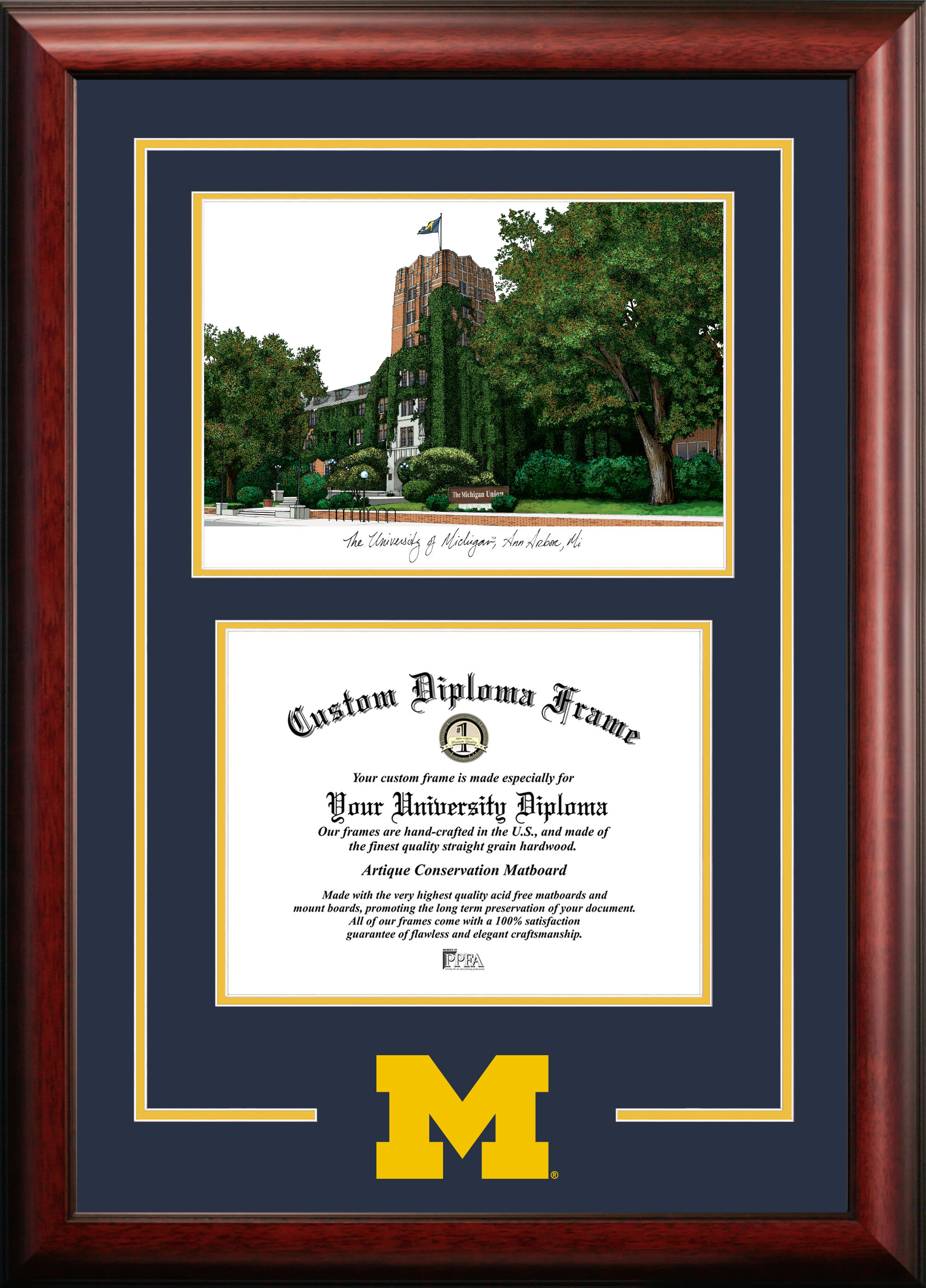 Patriot Frames NCAA Michigan Wolverines Spirit Graduate Diploma with ...