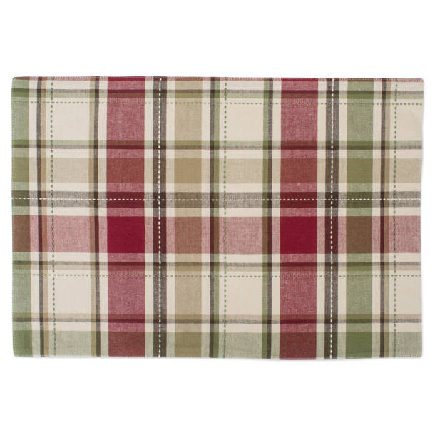 Rosalind Wheeler Linehan Rectangle Checkered Cotton Table Runner ...