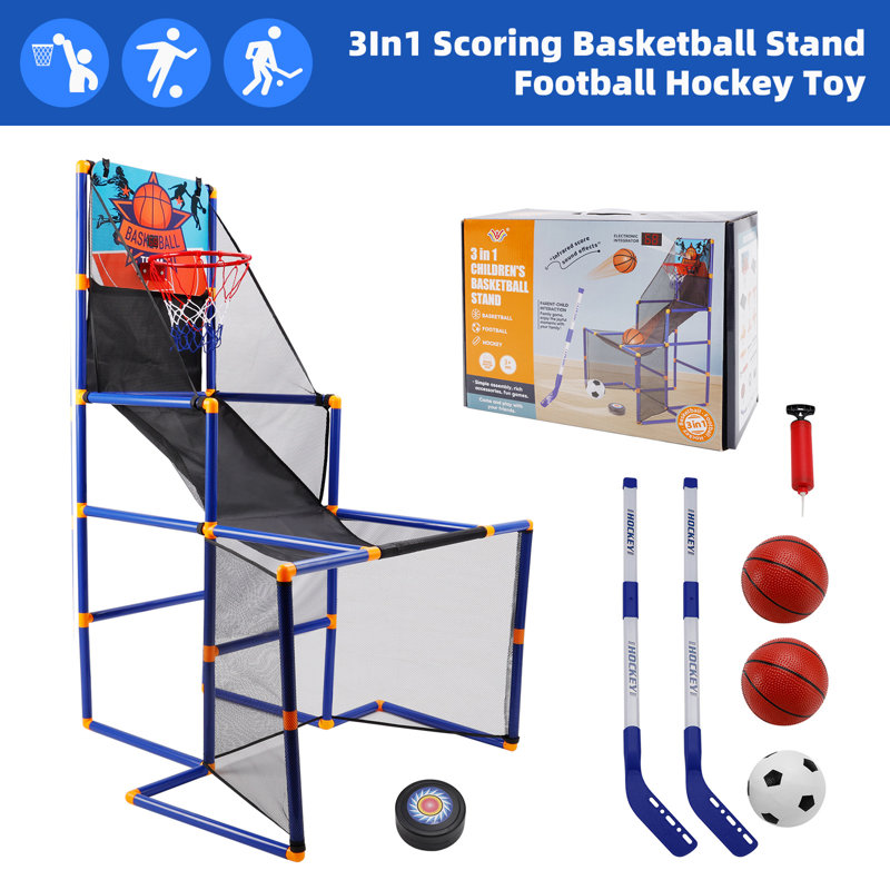 Topteng 3-in-1 Arcade Game Scoring Basketball Stand Football Hockey ...