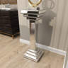 Mercer41 Newcastleton Silver Wood Mirrored Pedestal Table 12" x 12" x ...