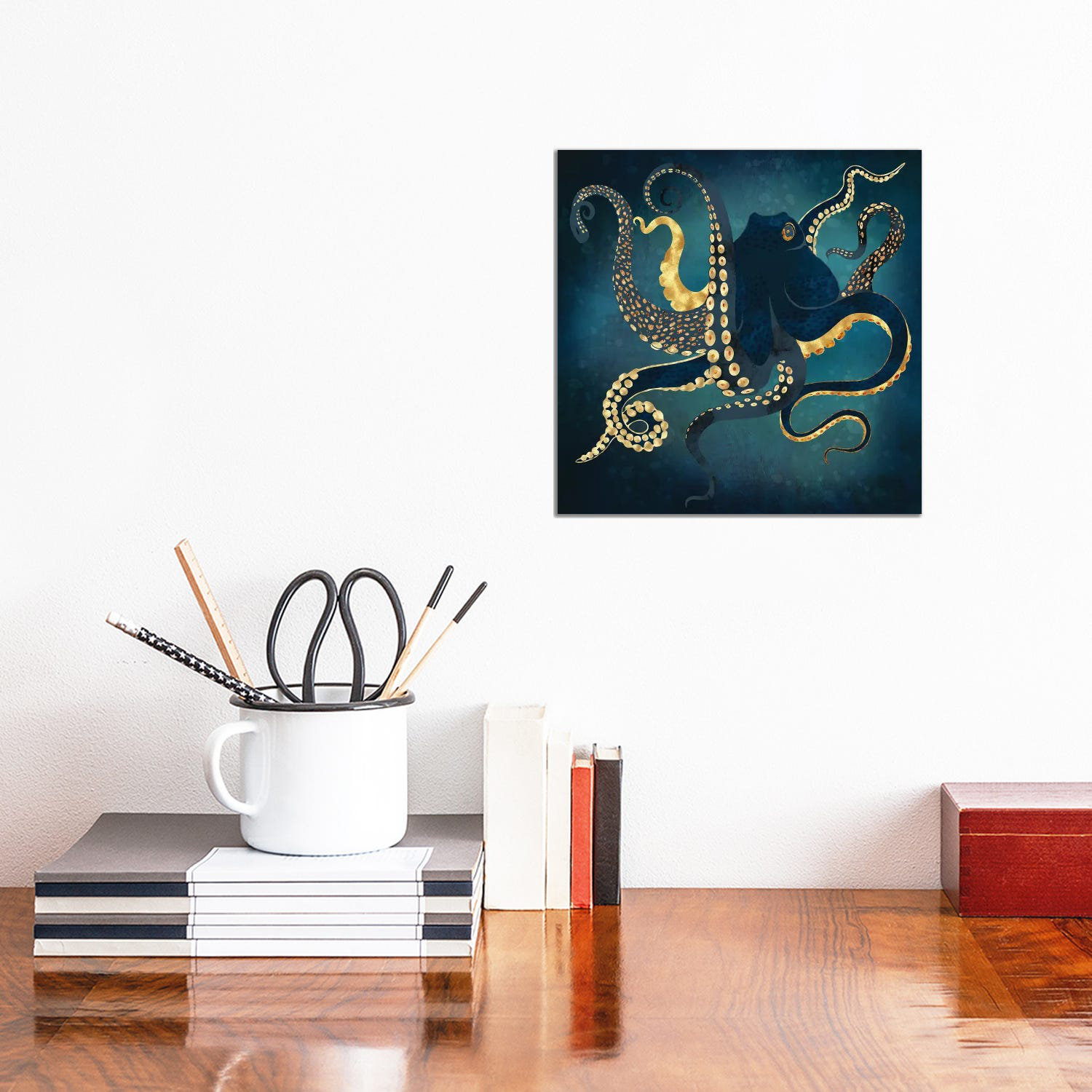 Highland Dunes Metallic Octopus Iv - Gallery-Wrapped Canvas Giclée ...