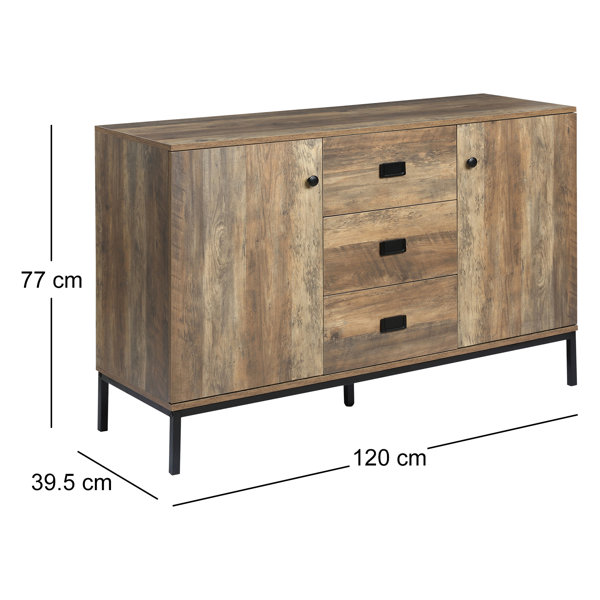 Alpen Home Melita 120 Cm Wide 3 Drawer Sideboard & Reviews | Wayfair.co.uk