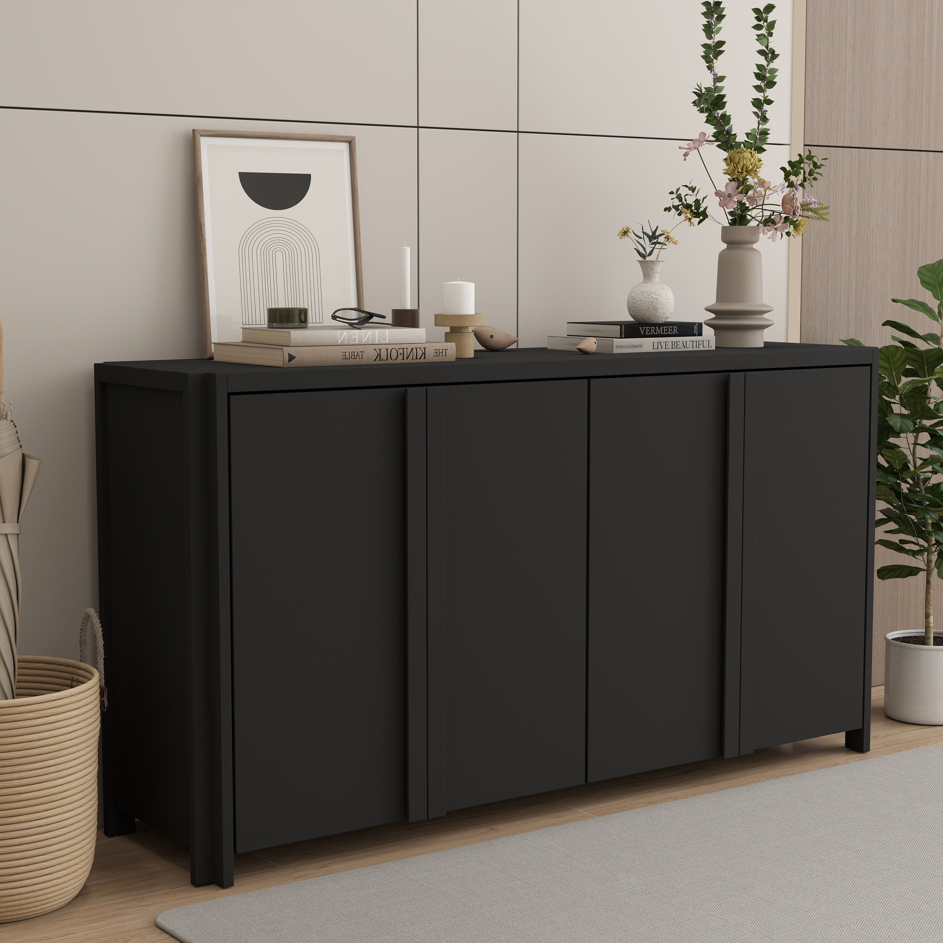 Ebern Designs Modern Design U-Shaped Storage Cabinet | Wayfair