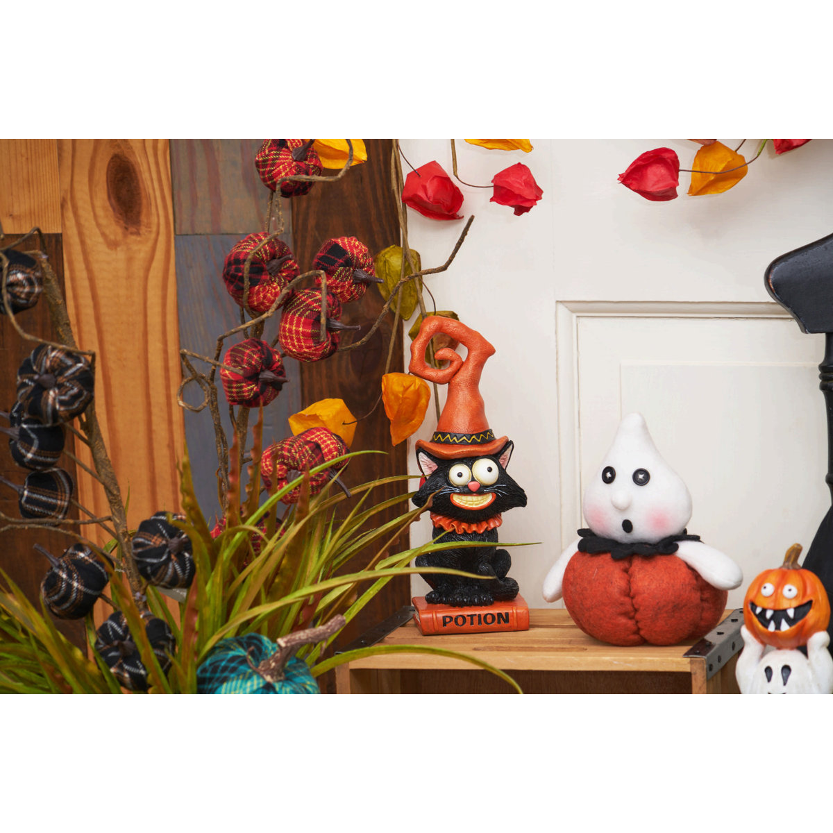 The Holiday Aisle® Ghost In Pumpkin Halloween Figurine | Wayfair