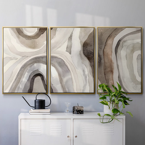 Wrought Studio " Stone Slices I " 3 - Pieces | Wayfair