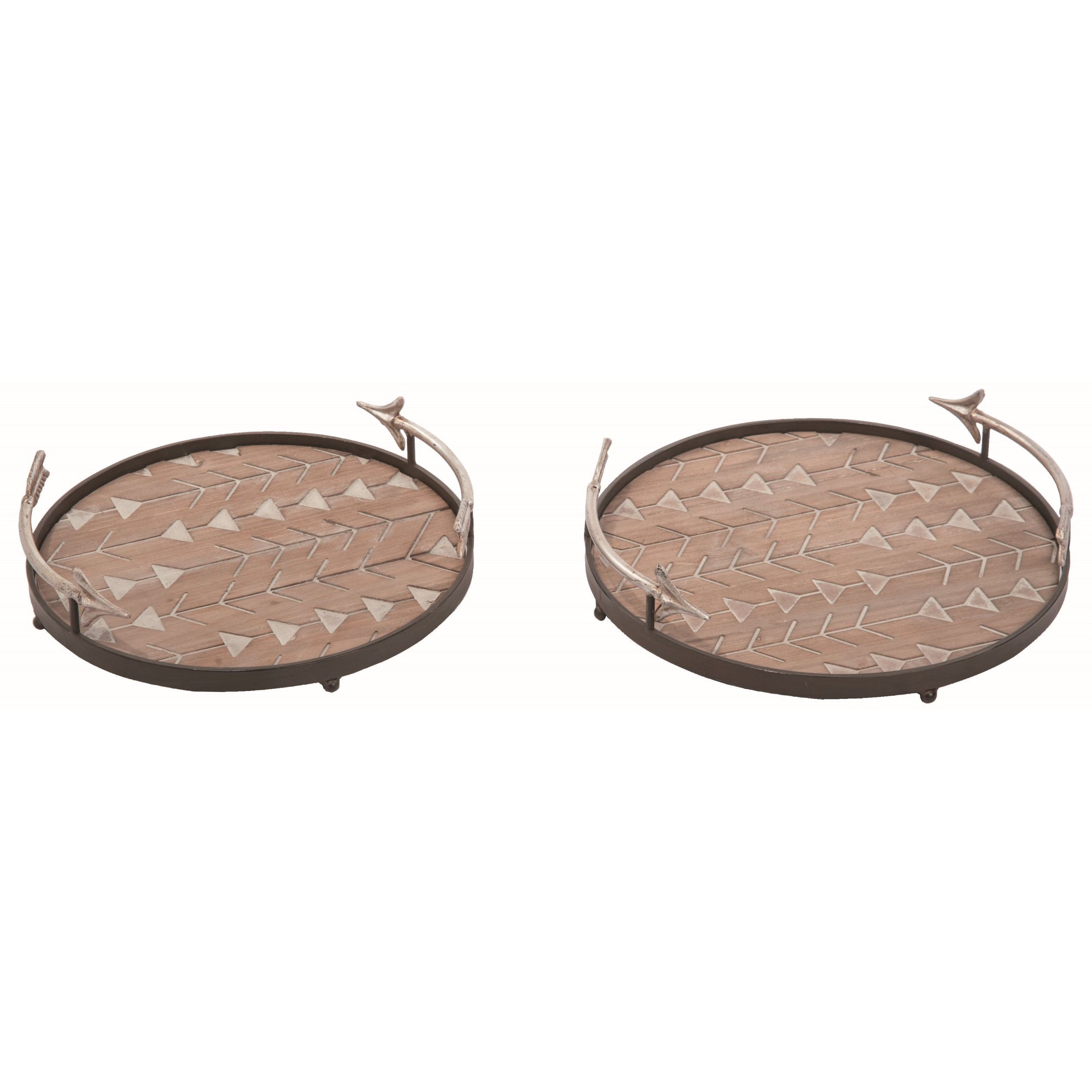 Loon Peak® Metal 15 in. Brown Spring Arrow Trays Set of 2 | Wayfair