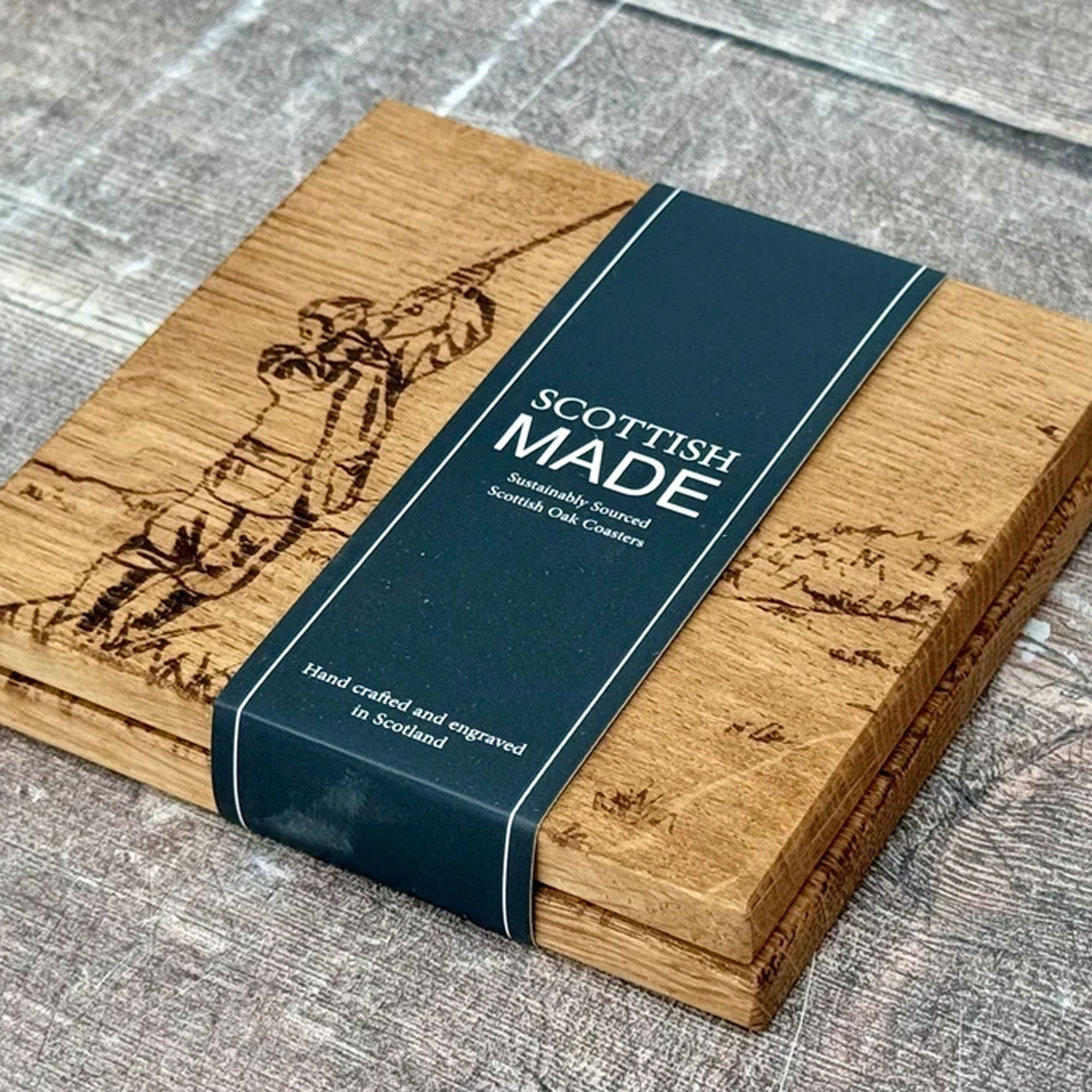 Lily Manor Set of 2 Shooting Oak Coasters - Brown | Wayfair.co.uk