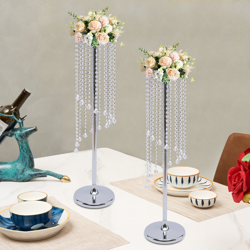 House of Hampton® Dnijah Metal And Crystal Flower Stand For Party ...