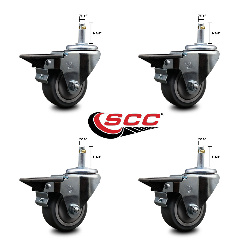 Service Caster Grip Ring Stem Caster Set | Wayfair