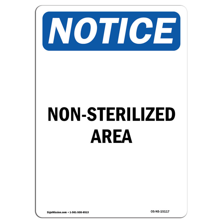 SignMission Non-Sterilized Area Sign | Wayfair