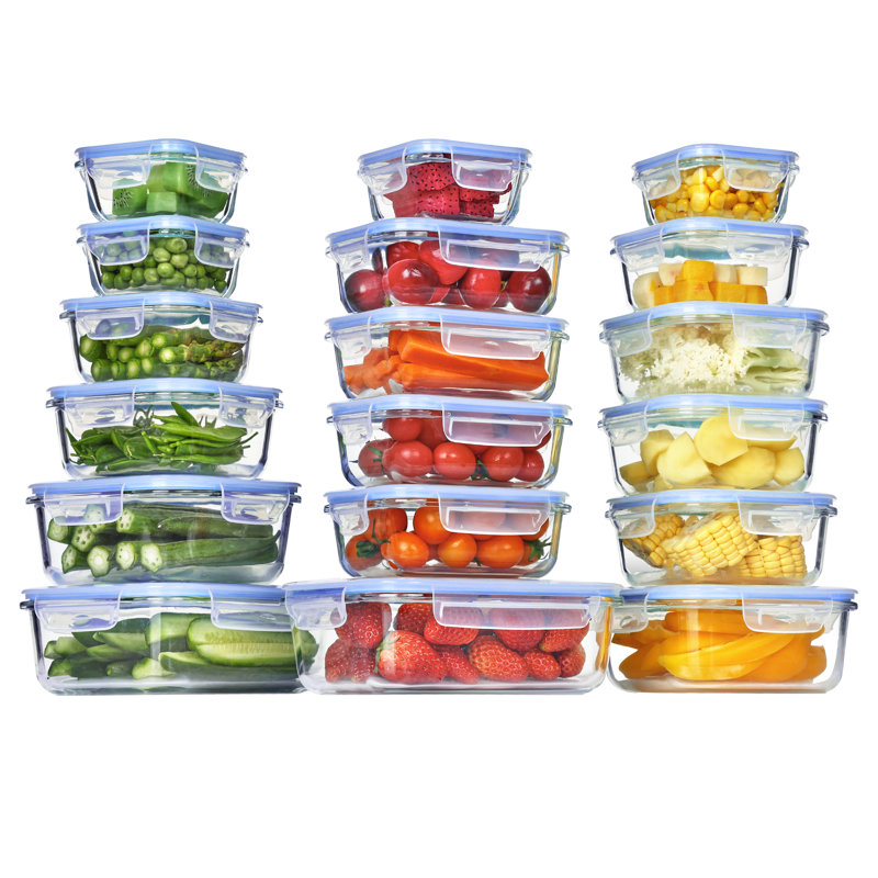 Rebrilliant 18pack Glass Food Storage Containers With Lids, Meal Prep ...
